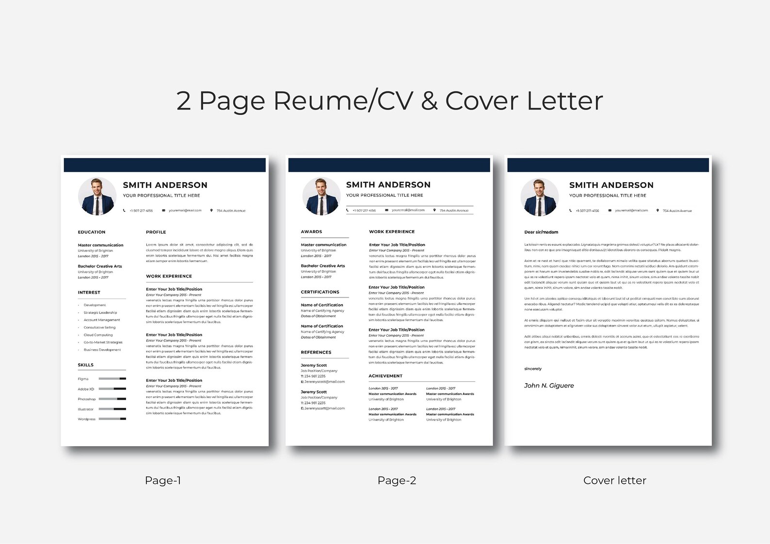 New 2022 Resume Template. Professional CV Template. Easily Editable With Word, Google Docs or ...