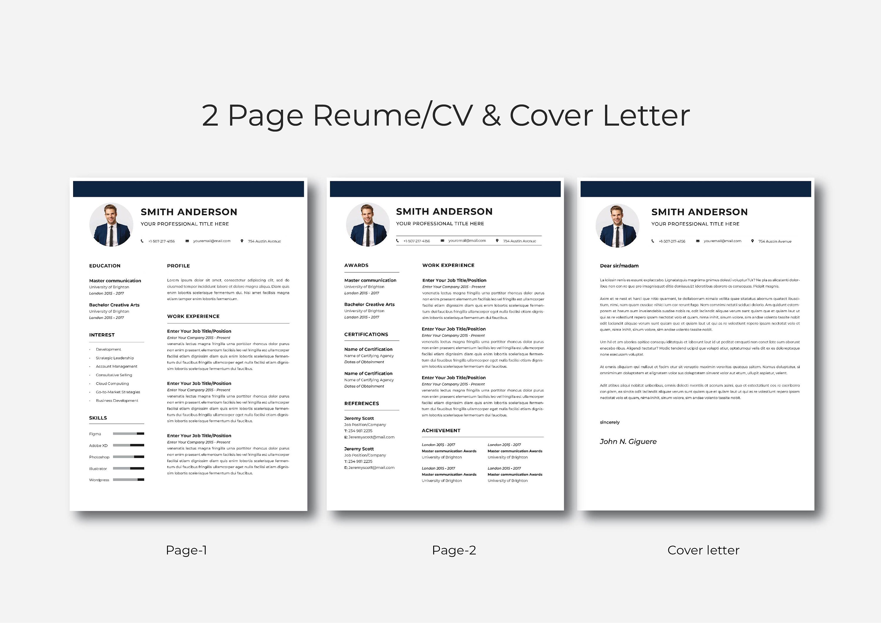 New 2022 Resume Template. Professional CV Template. Easily Editable ...