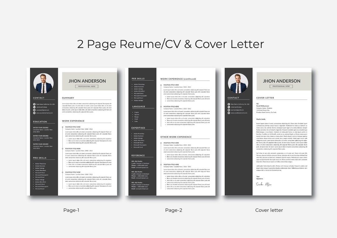 New Professional High Quality Resume Template. Professional CV Template ...
