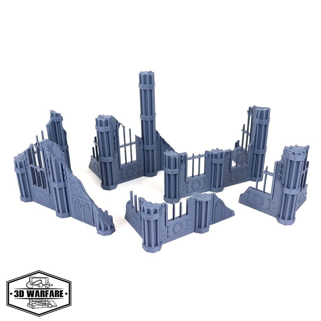 Bundle of Five Corner Gothic Ruined Buildings Scenery Terrain for 28mm ...