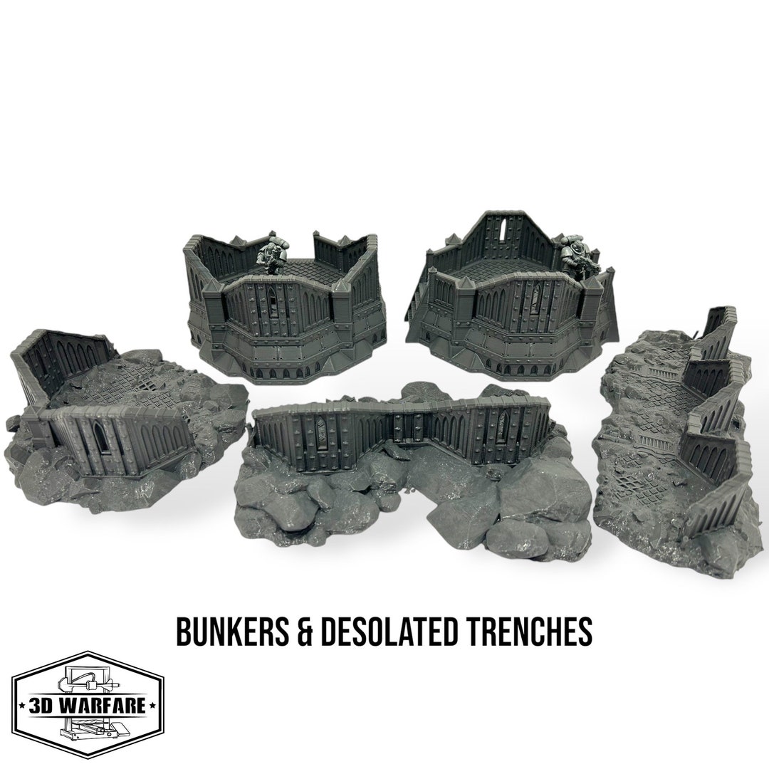 Bunkers & Trenches Scenery Scatter Terrain for 28/32mm Tabletop ...