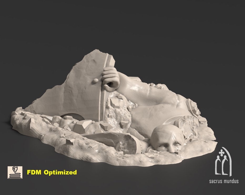 Fallen Statue Rubble Scatter Terrain for 28mm/32mm Tabletop - Etsy