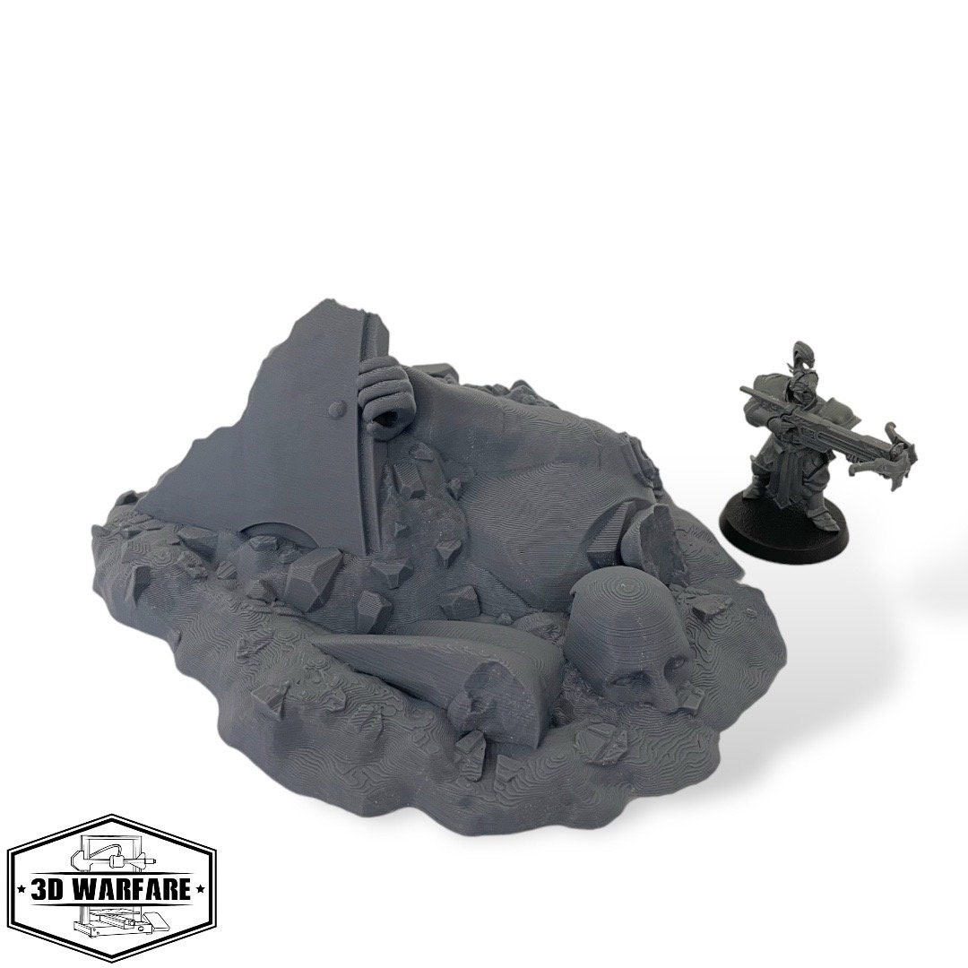 Fallen Statue Rubble Scatter Terrain for 28mm/32mm Tabletop Miniature ...