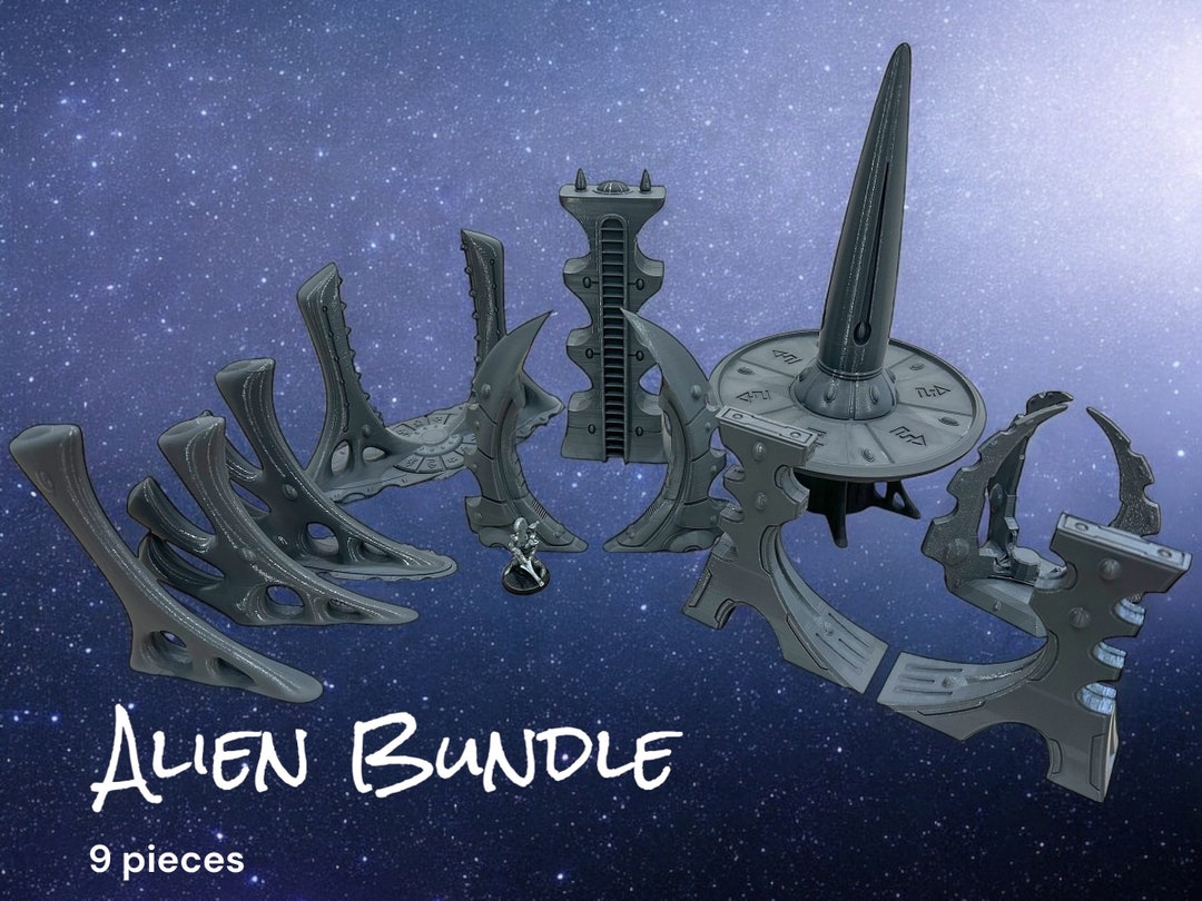 Alien Craftworld Set Scenery Terrain for 28/32mm Tabletop Miniature ...