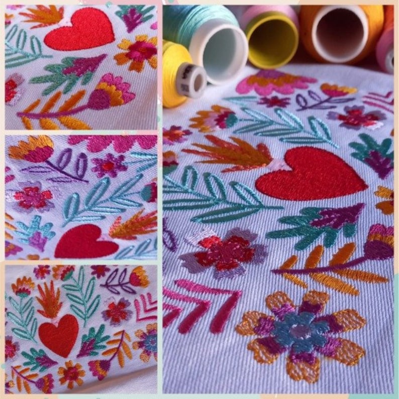 Machine Embroidery Design Boho Flower Milagritos Folk Style Includes 7 ...