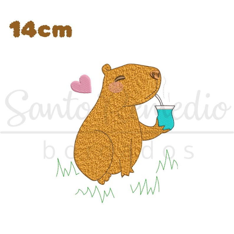Capybara Matte Embroidery Matrix Collection X 3 Designs 14 Cm ...