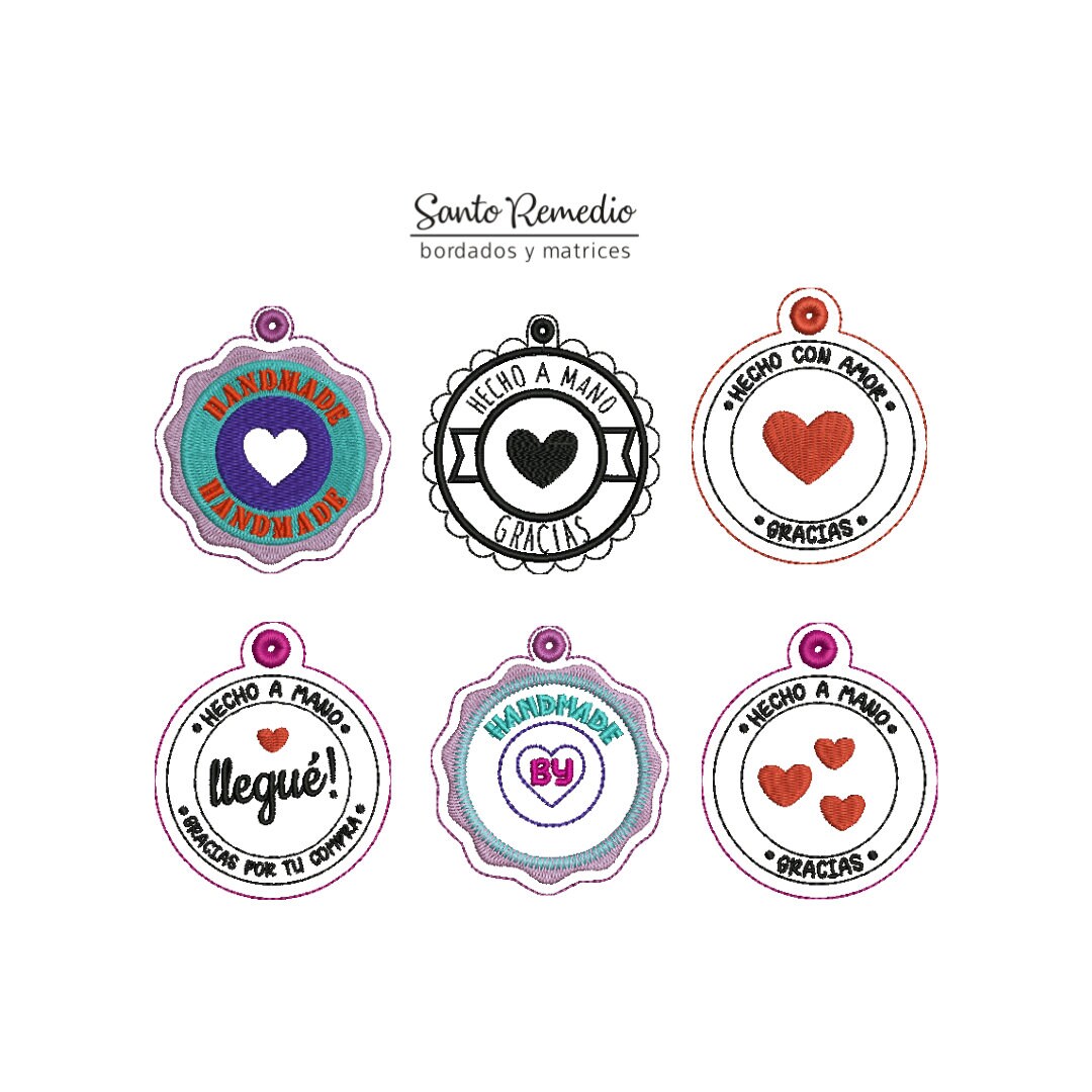 Matrix Machine Embroidery Tags Labels for Products X 6 Designs ...