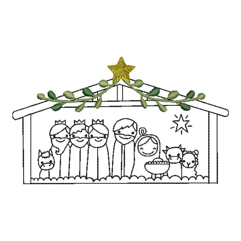 Matrix Embroidery Manger Stitching Christmas 19 Cm 3 Designs Manger ...