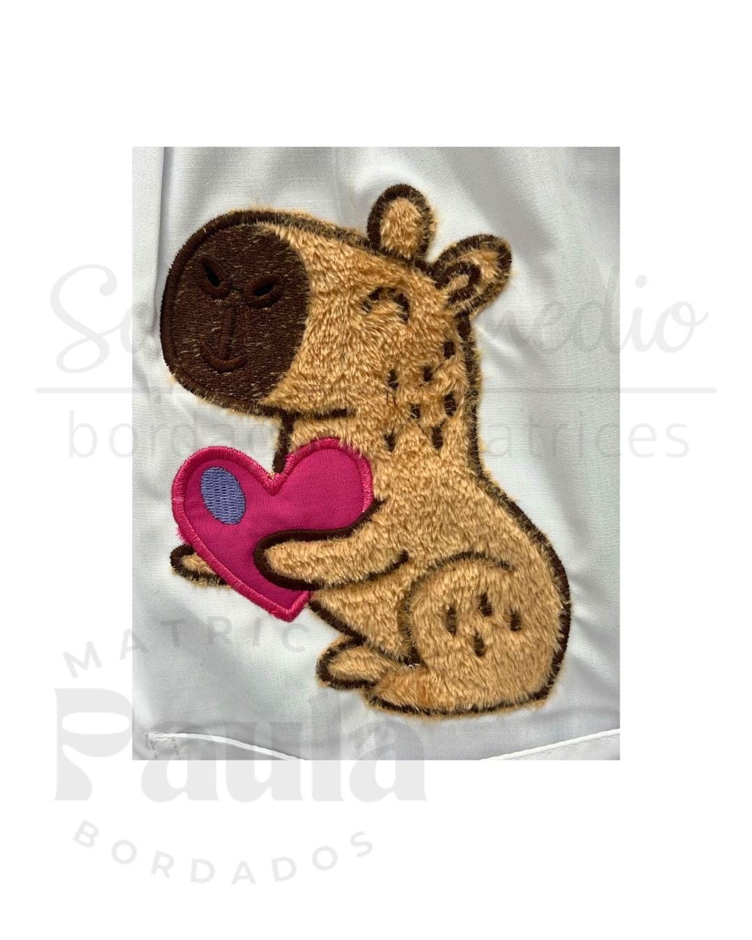 Embroidery Matrix Capybara Applique X2 Measures 12 and 15 Cm Embroidery ...
