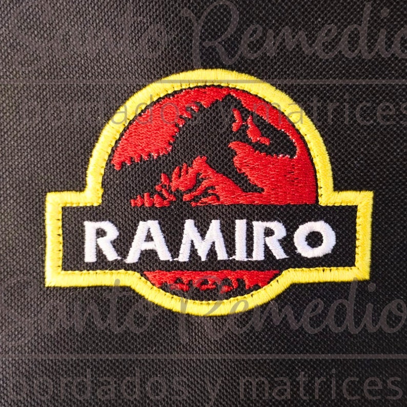 Matrix Machine Embroidery Tags and Applique Jurassic Park 8 and 10 Cm ...