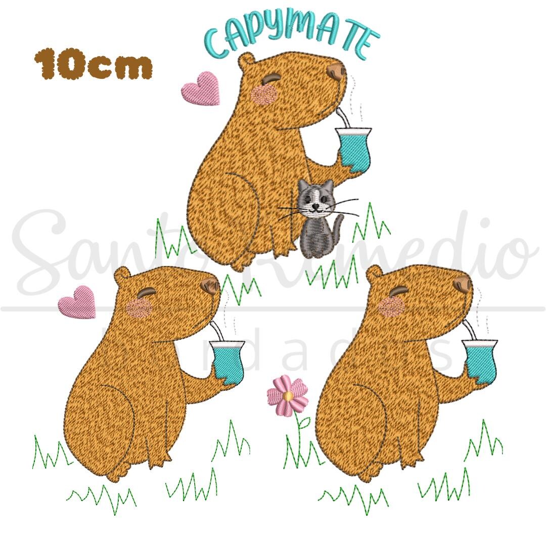 Capybara Matte Embroidery Matrix Collection X 3 Designs 10 Cm ...