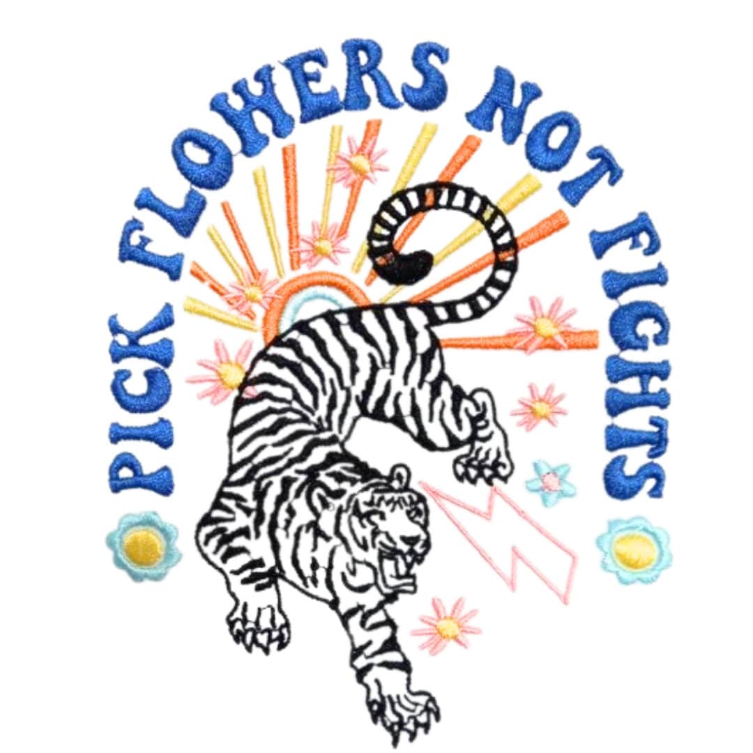 Matrix Machine Embroidery Tiger Flowers Fashion Pick Flower 14cm ...