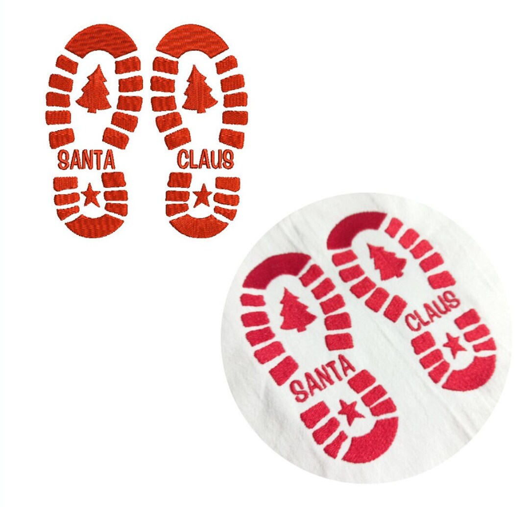 Matrix Embroidery Footprint Shoe Santa Claus Christmas 13cm Machine ...