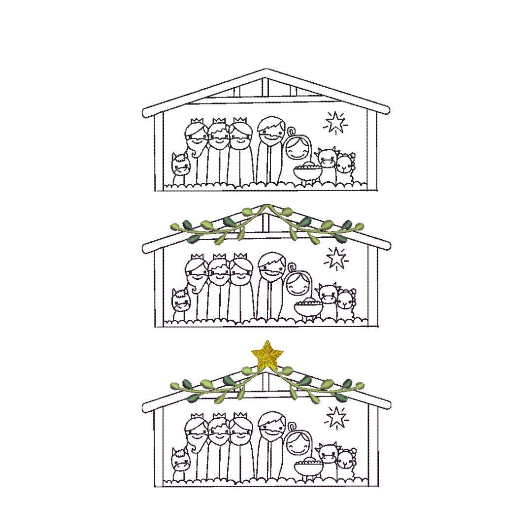 Matrix Embroidery Manger Stitching Christmas 14 Cm 3 Designs Manger ...