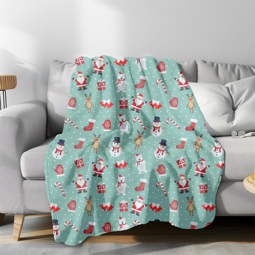 Snowman Velveteen Blanket Christmas Plush Cover Winter Holiday Bedding ...