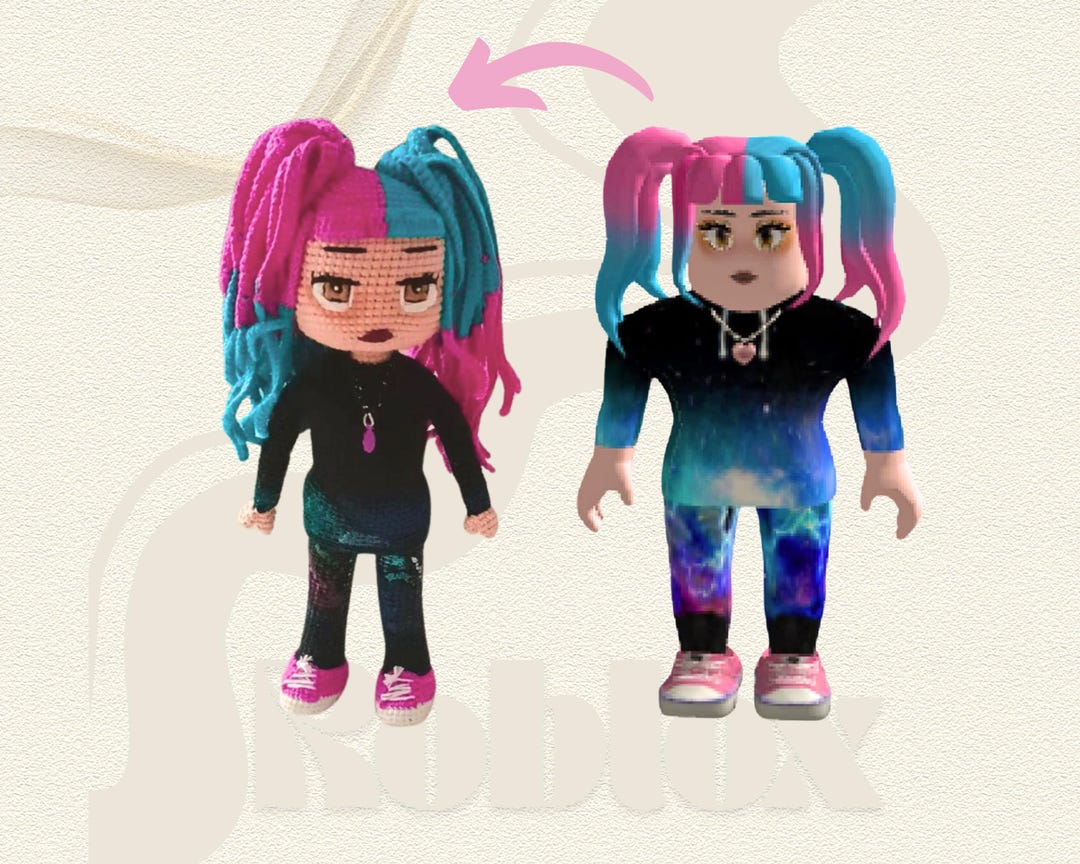 Handmade Roblox Style Doll – Custom Crochet Avatar Plush – Personalized ...