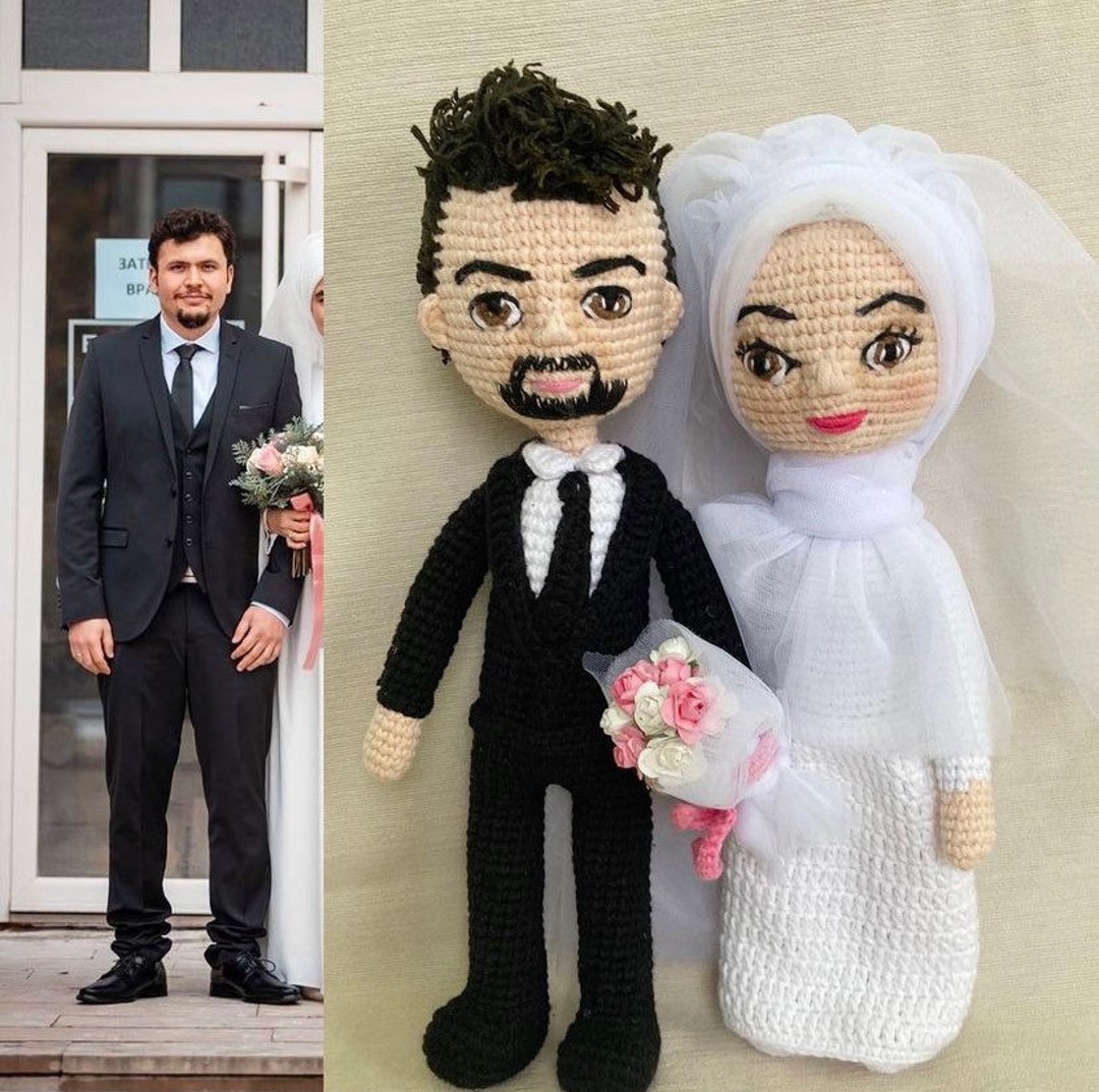 Bride and Groom Doll From Your Wedding, Gift for Newlyweds, Anniversary ...