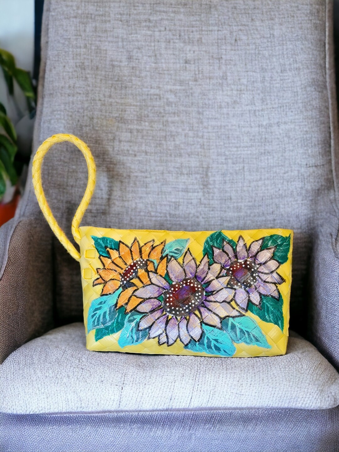 Free Postage Ladies "bayong" Ladies Wallet Wristlet Purse Handpainted ...