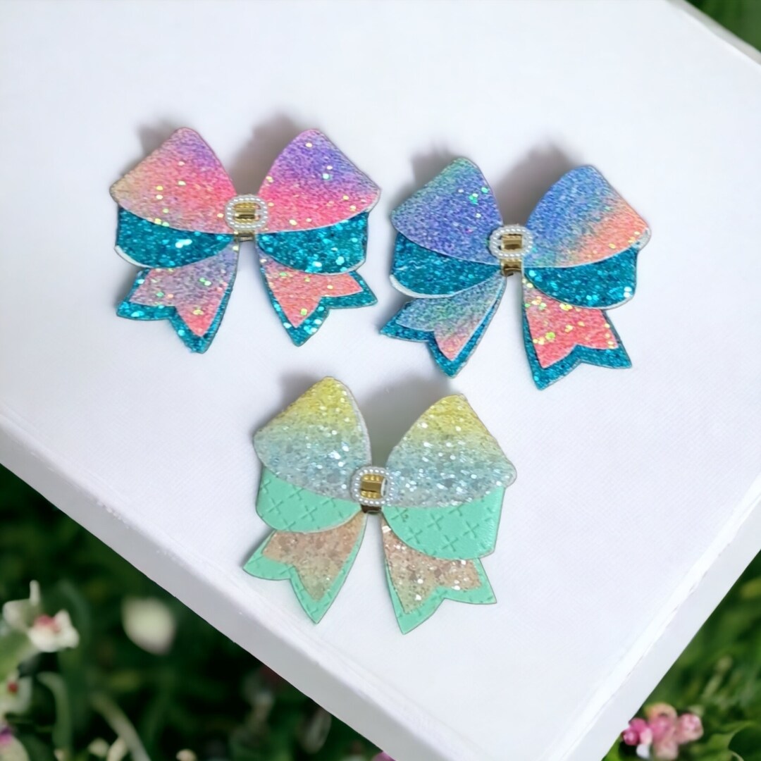 Handmade - 3x Girls Kids Hair Bow Ribbon Clips - Etsy
