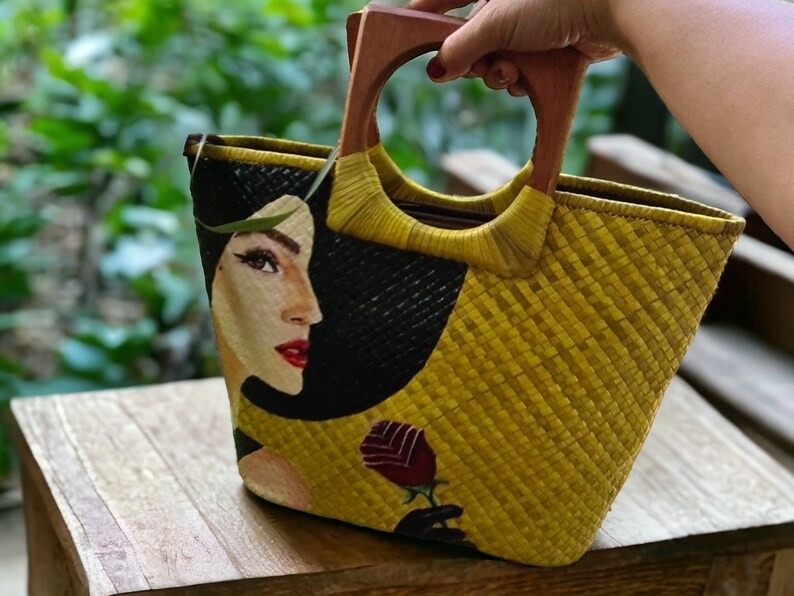 Ladies Unique Premium 'banig' Bag Woven Handmade Hand-painted With ...