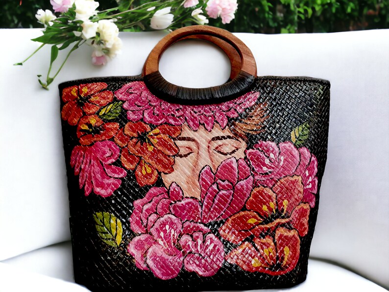 Ladies Handpainted Woven Large Premium 'banig' Bag With Zipper and ...