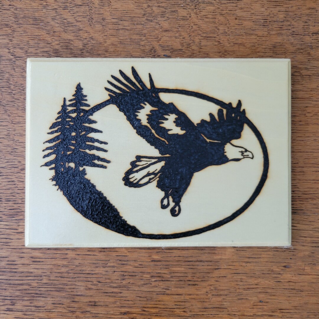 Eagle Flight Wood Burning Plaque – Handmade Solar Pyrography Art - Etsy