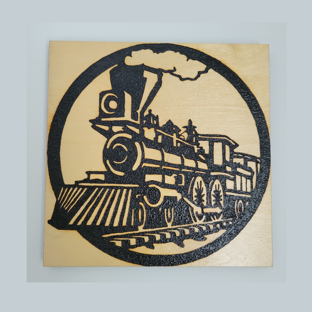 Steam Engine Locomotive – Solar Wood Burning - Solar Pyrography - Etsy