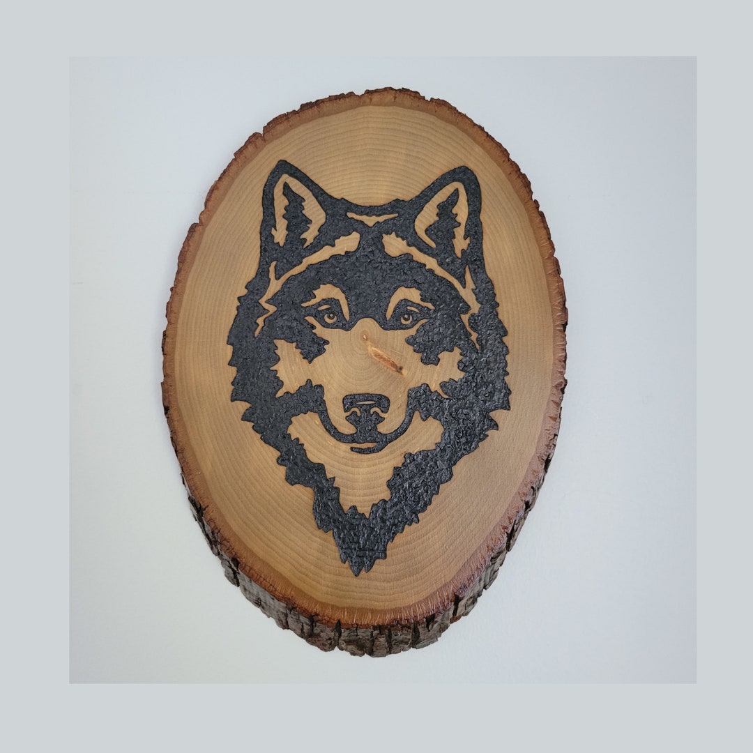Wolf Portrait – Solar Wood Burning, Solar Pyrography, Rustic Wall ...