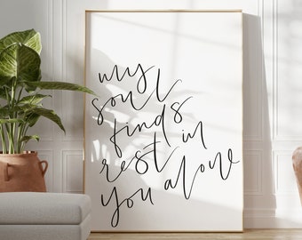 My Soul Finds Rest in God Alone Psalm 62:1 Christian Decor Home Decor ...