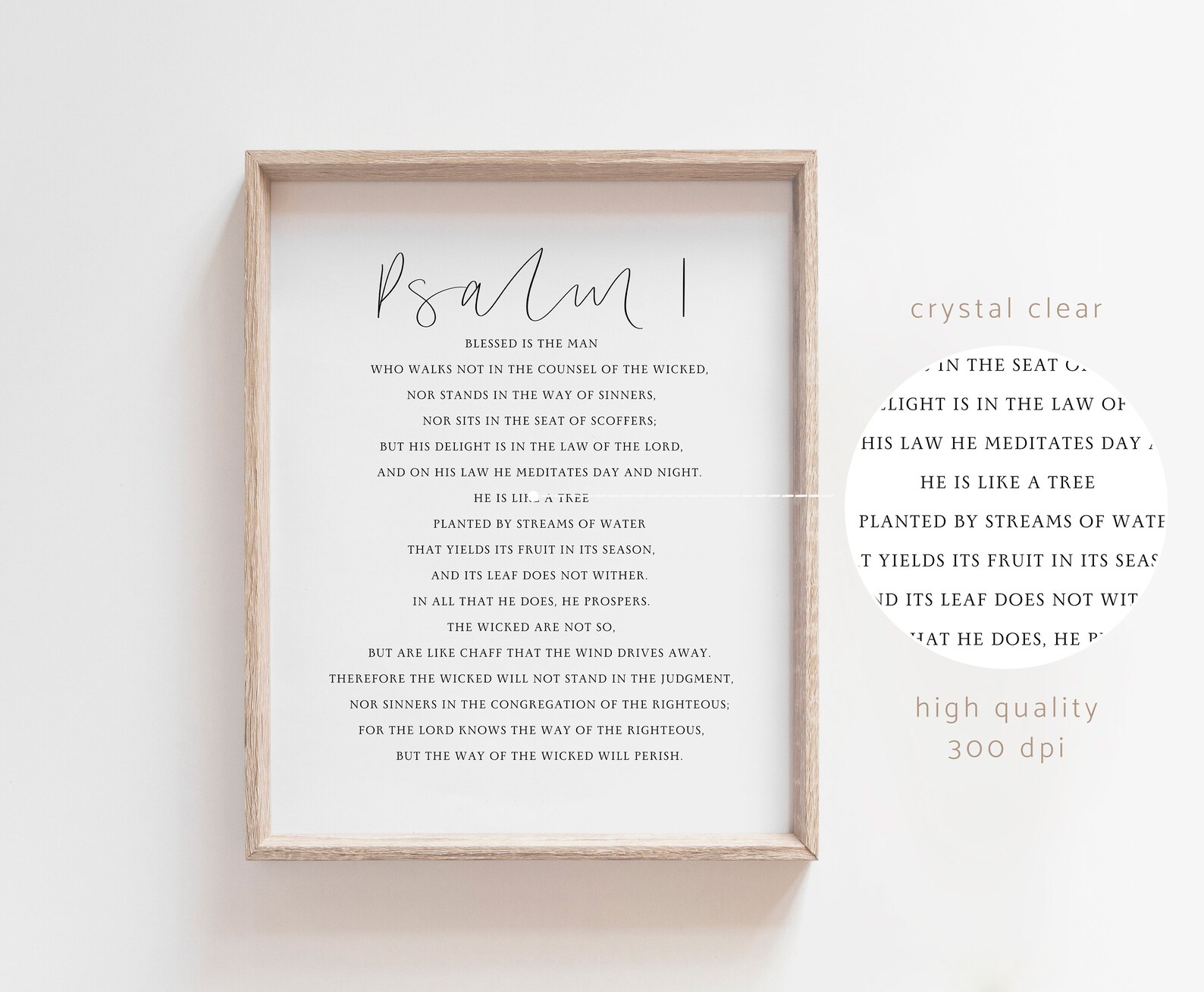 Psalm 1 Print, Psalm Poster, Christian Poster, Scripture Wall Art ...