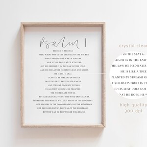 Psalm 1 Print, Psalm Poster, Christian Poster, Scripture Wall Art ...