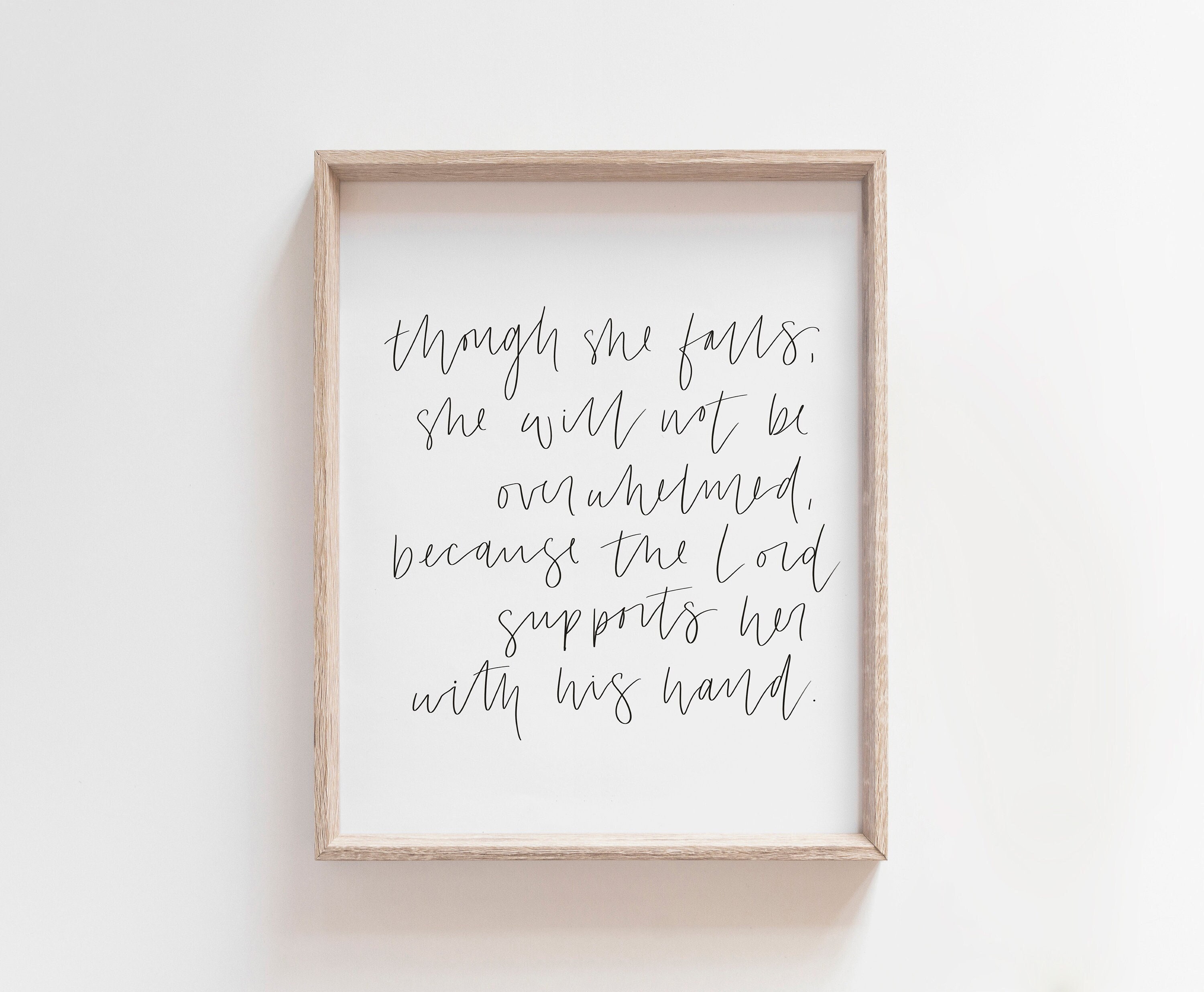 Psalm 37 24 Print, Psalms Poster, Bible Verse Poster for Her, Christian ...