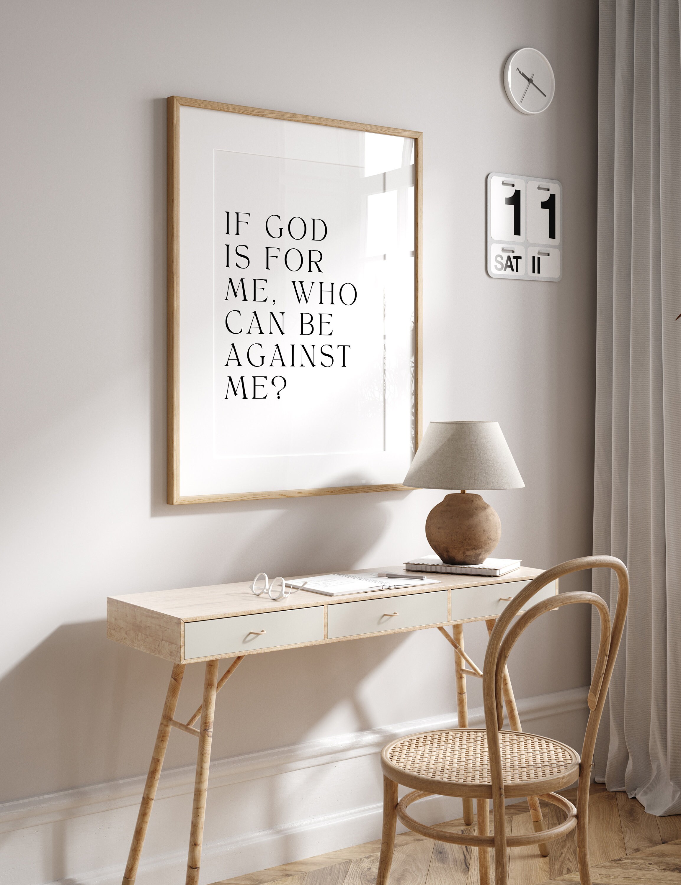 Romans 8 31 Print, If God is for Me Who Can Be Against Me, Christian ...