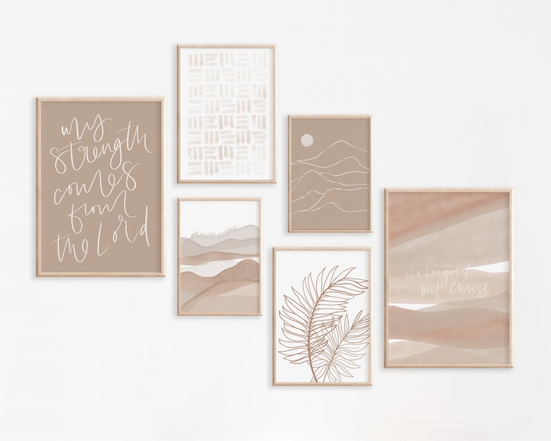 Nature Bible Verse Art Print Set, Neutral Christian Prints Gallery Wall ...