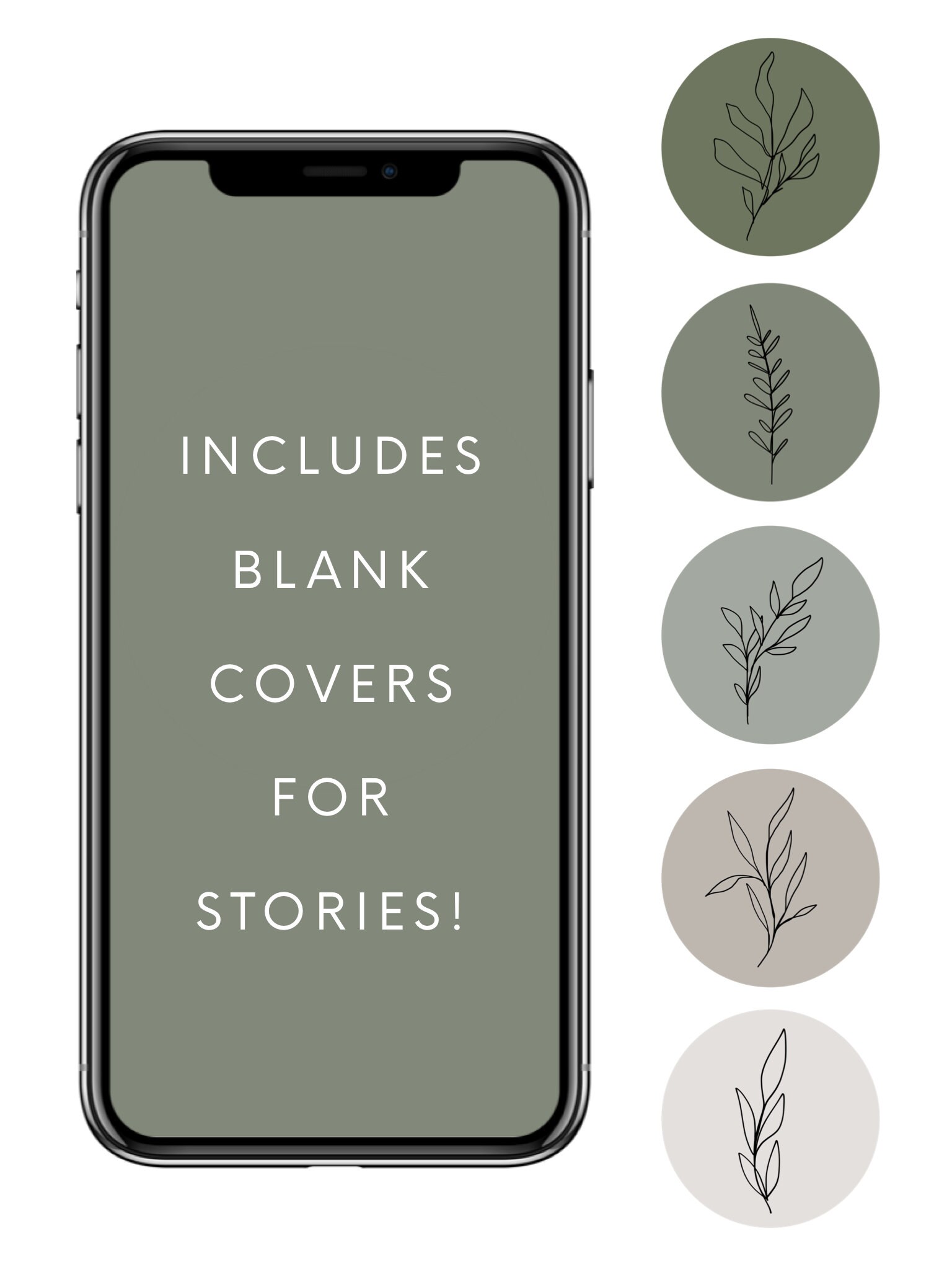 Botanical Instagram Highlight Covers, Green Instagram Highlight Covers ...