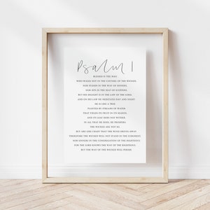 Psalm 1 Print, Psalm Poster, Christian Poster, Scripture Wall Art ...