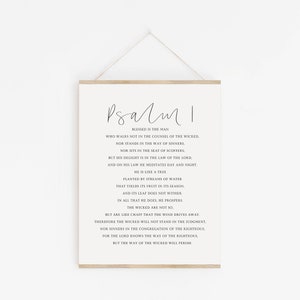 Psalm 1 Print, Psalm Poster, Christian Poster, Scripture Wall Art ...