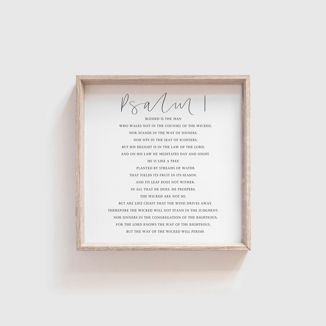 Psalm 1 Print, Square Scripture Print, Psalm Poster, Christian Wall Art ...