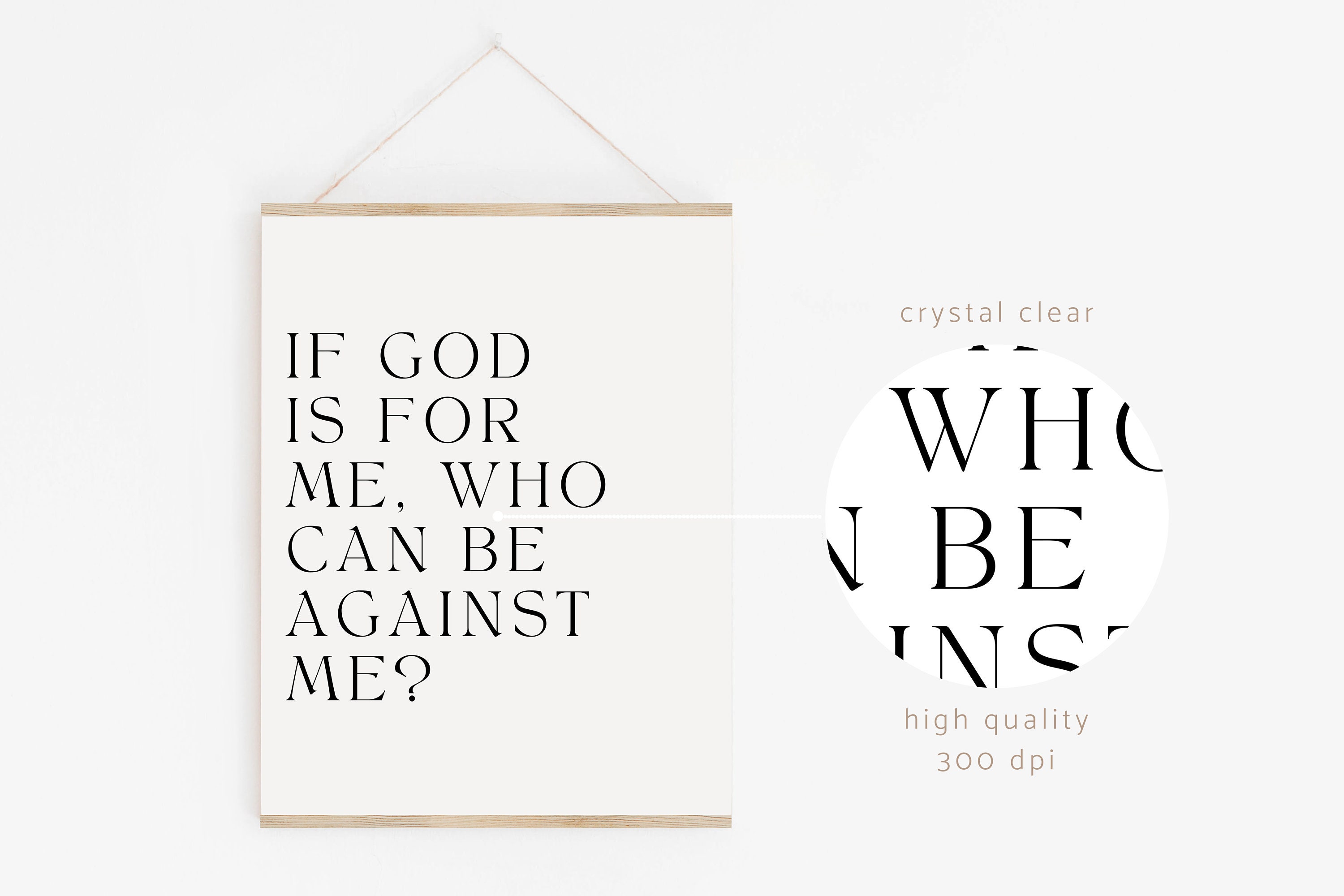 Romans 8 31 Print, If God is for Me Who Can Be Against Me, Christian ...