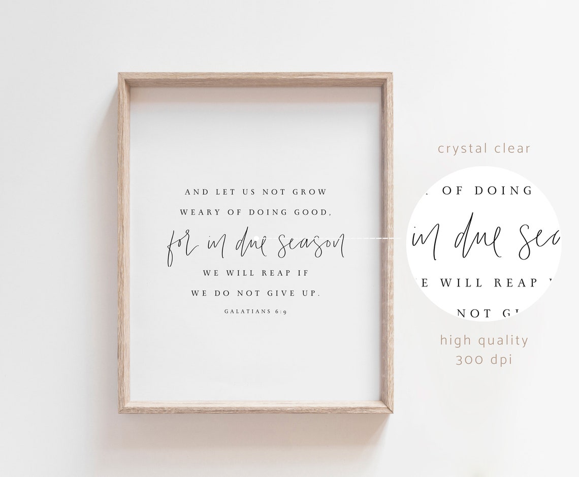 Galatians 6:9 Print Galatians 6 9 Poster Minimalist - Etsy