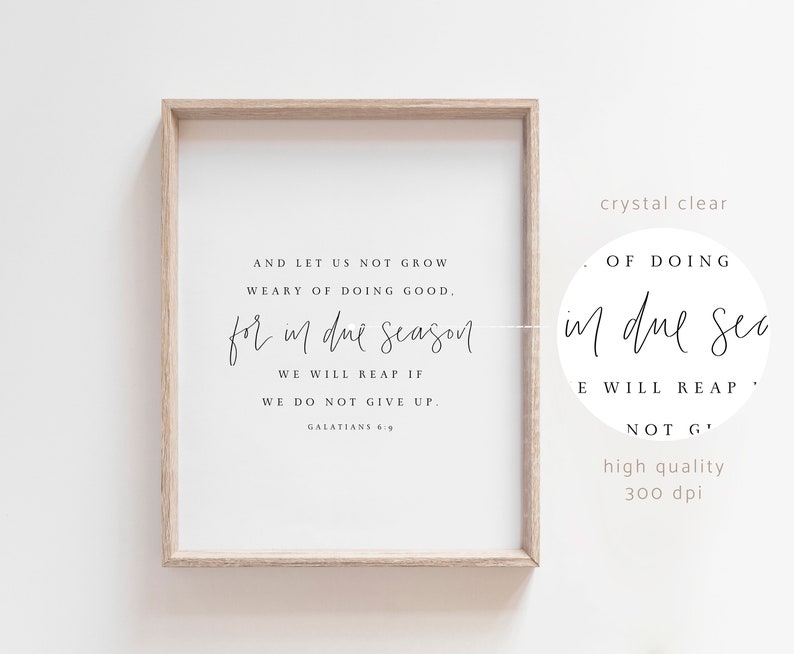 Galatians 6:9 Print, Galatians 6 9 Poster, Minimalist Christian Wall ...