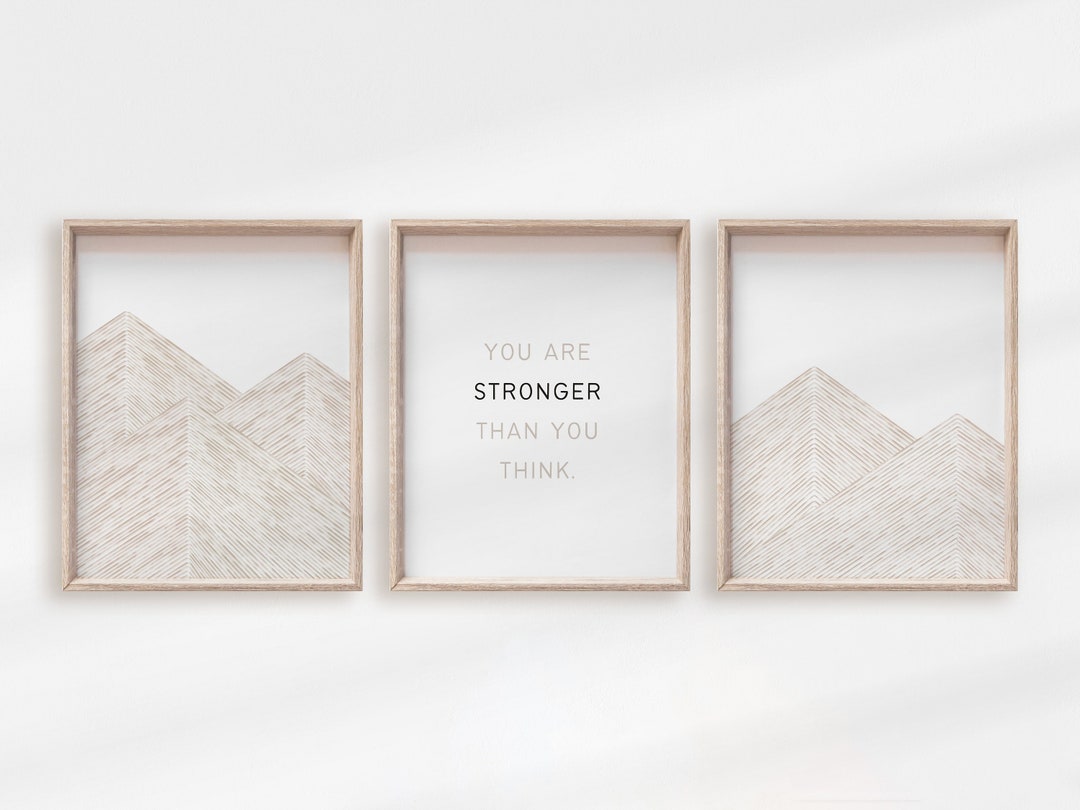 Inspirational Quote Wall Art, Quote Wall Art Trendy, Beige Mountain Art ...