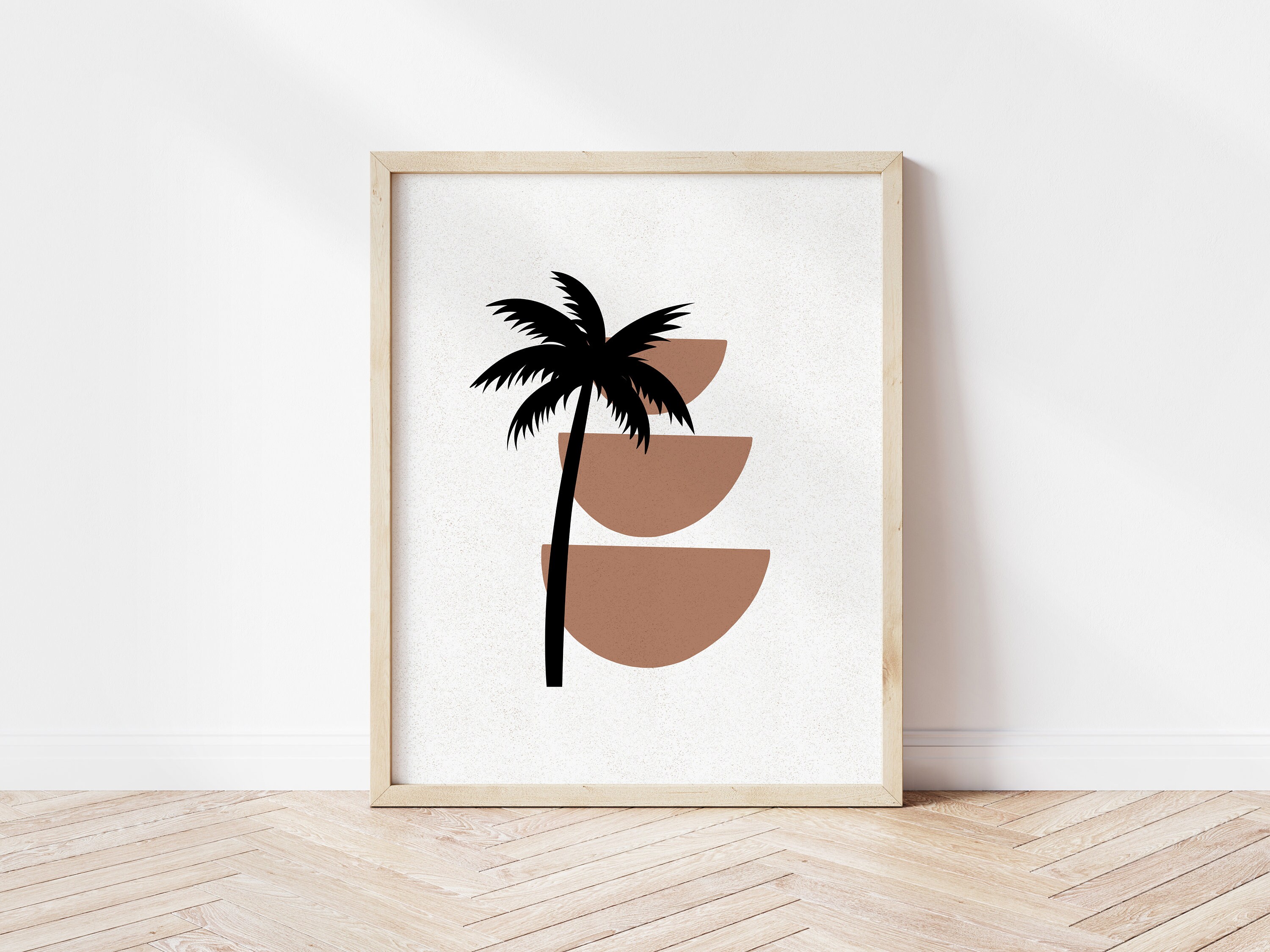 Abstract Boho Palm Print, Black Palm Tree Print, Boho Abstract Wall Art ...