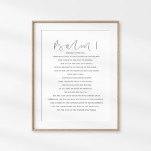 Psalm 1 Print, Psalm Poster, Christian Poster, Scripture Wall Art ...
