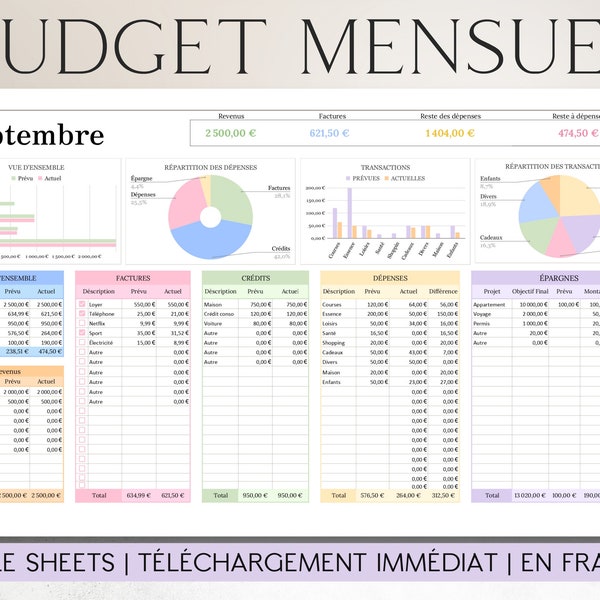 Planificateur budget en français budget planner - Etsy France