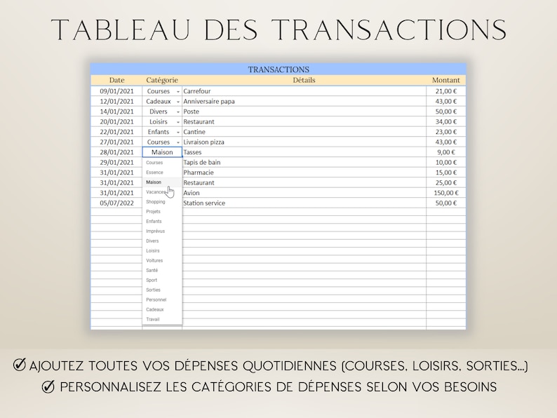 PLANNER BUDGET MENSUEL en Français/Pastel | Google Sheets | Planner ...