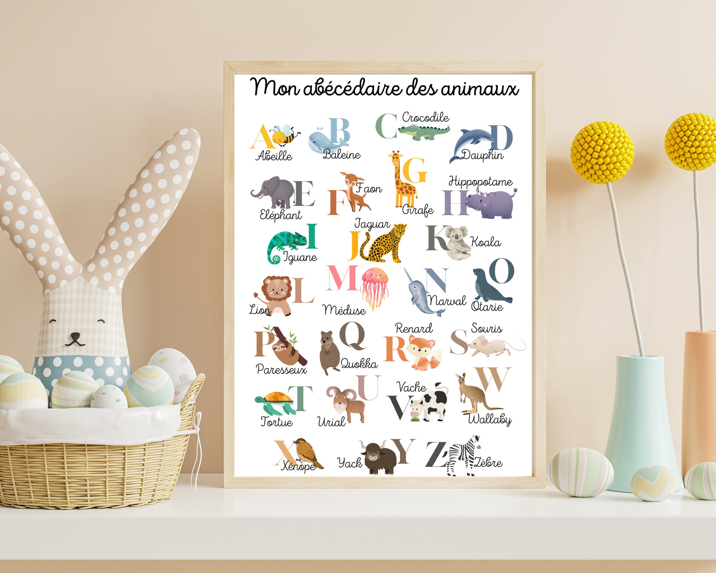ABECEDARY OF ANIMALS Printable Poster/child's Room - Etsy