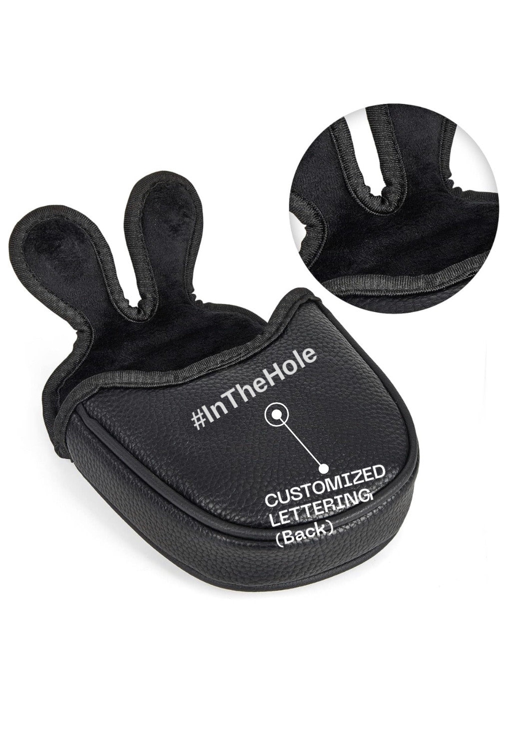 CUSTOM Putter Head-cover Magnetic Black or White Heel Center Shafted - Etsy