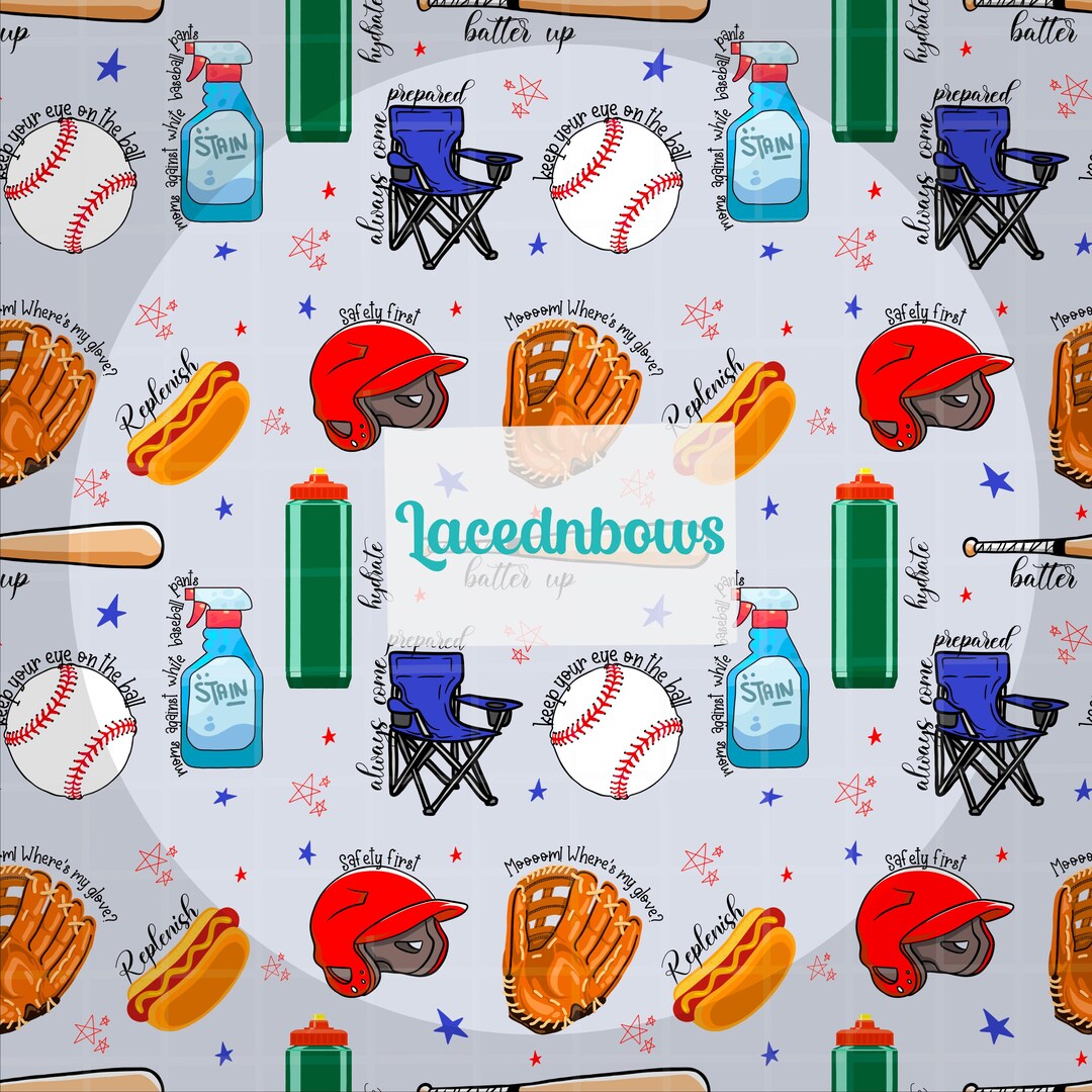 Baseball Essentials Seamless Png Digital Download 300 Dpi Instant ...