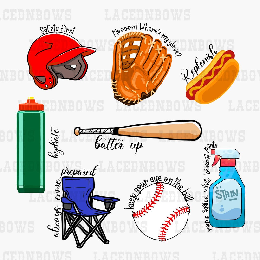Baseball Essentials Png Digital Download 300 Dpi Instant Download for ...